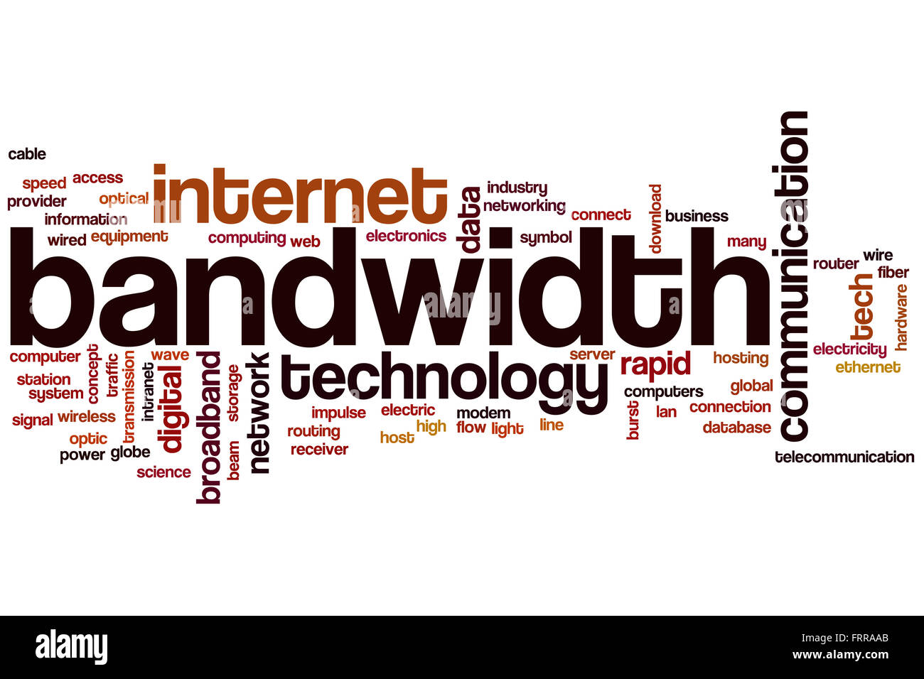 Bandwidth word cloud concept Stock Photo - Alamy