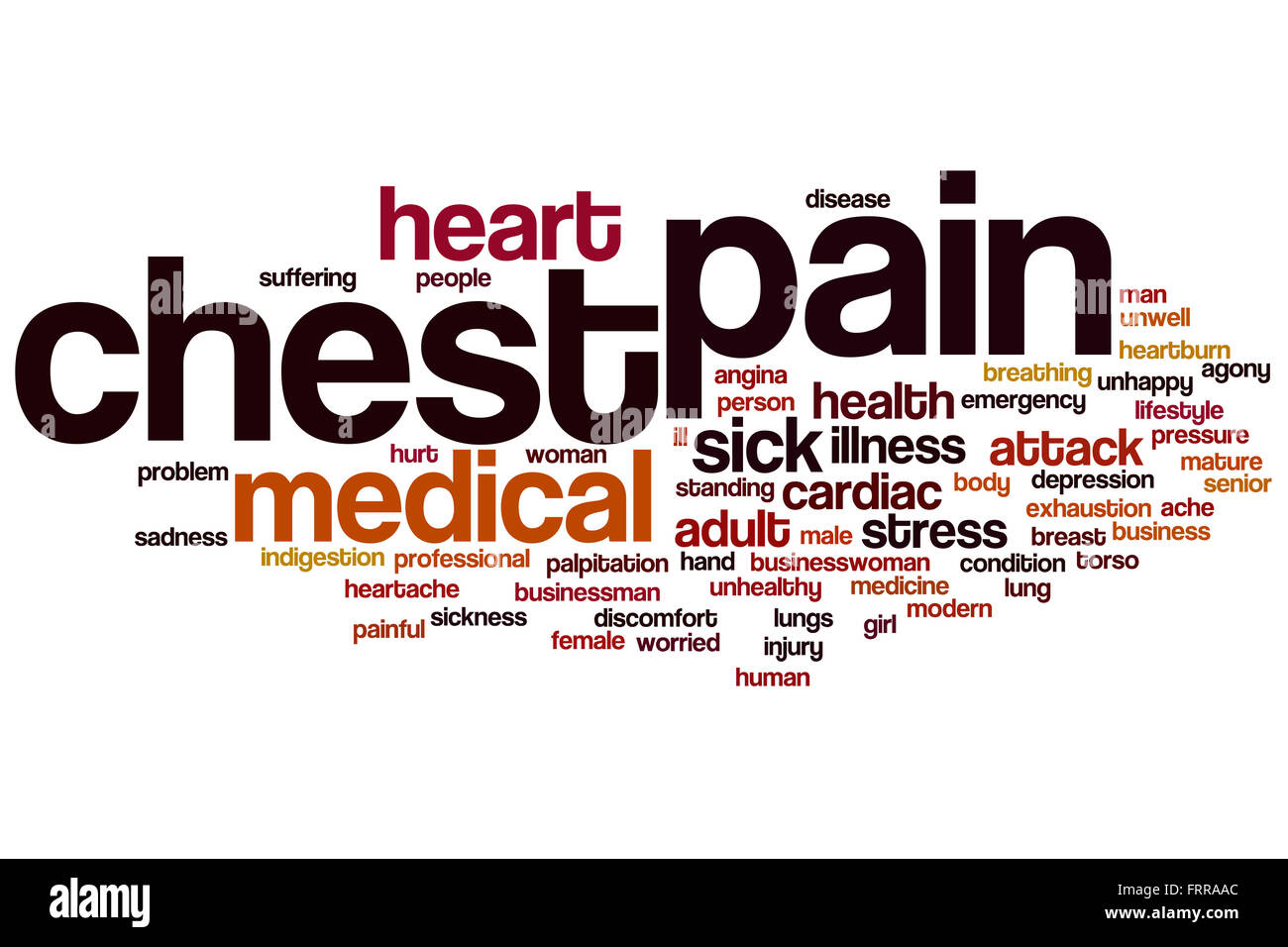 Chest pain word cloud concept Stock Photo - Alamy