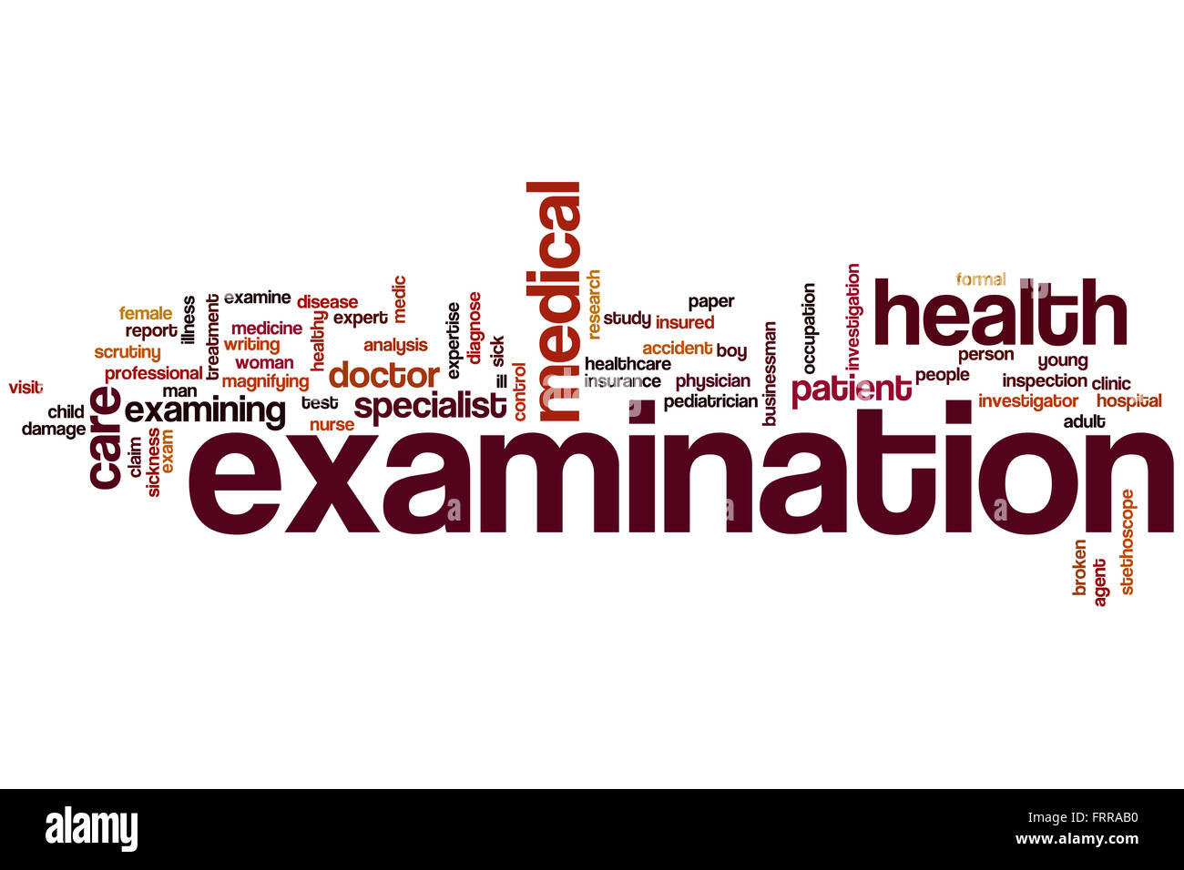 Examination word cloud concept Stock Photo - Alamy
