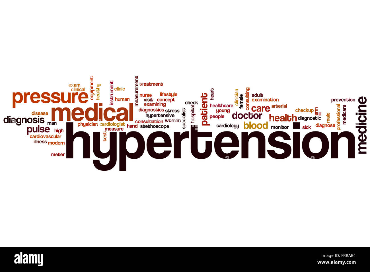 Hypertension word cloud concept Stock Photo - Alamy