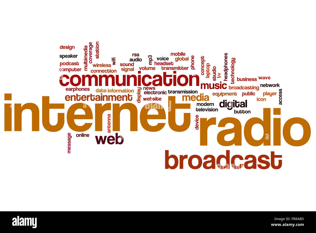 Internet radio word cloud concept Stock Photo - Alamy
