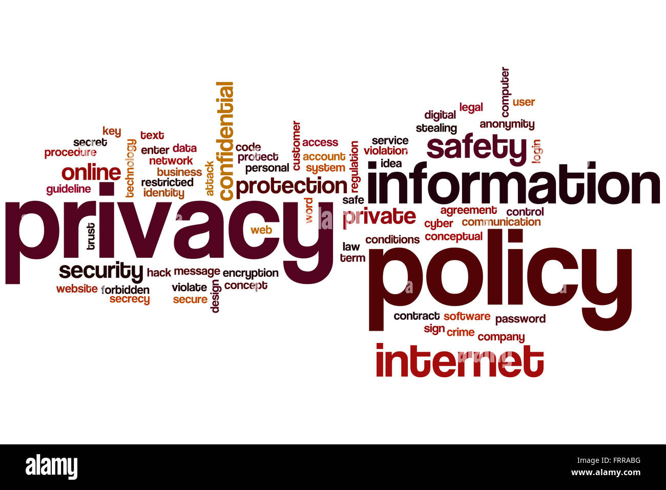 Privacy policy word cloud concept Stock Photo - Alamy