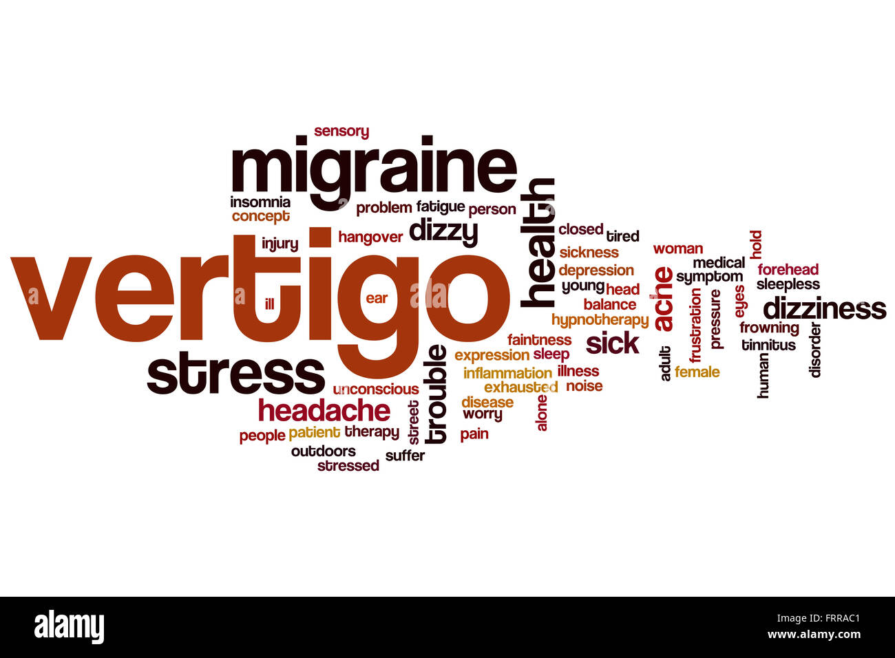 Vertigo word cloud concept Stock Photo - Alamy