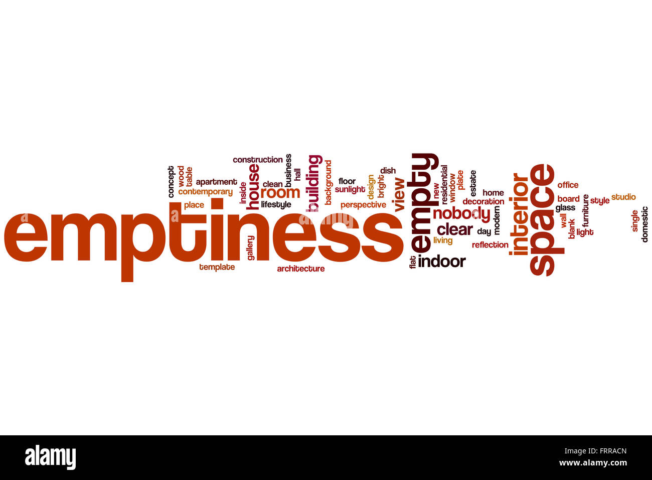 Emptiness word cloud concept with space empty related tags Stock Photo ...