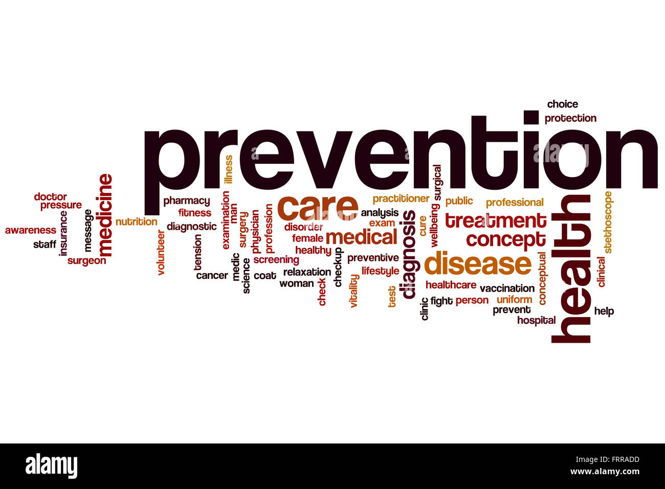 Prevention word cloud concept with disease medical related tags Stock ...
