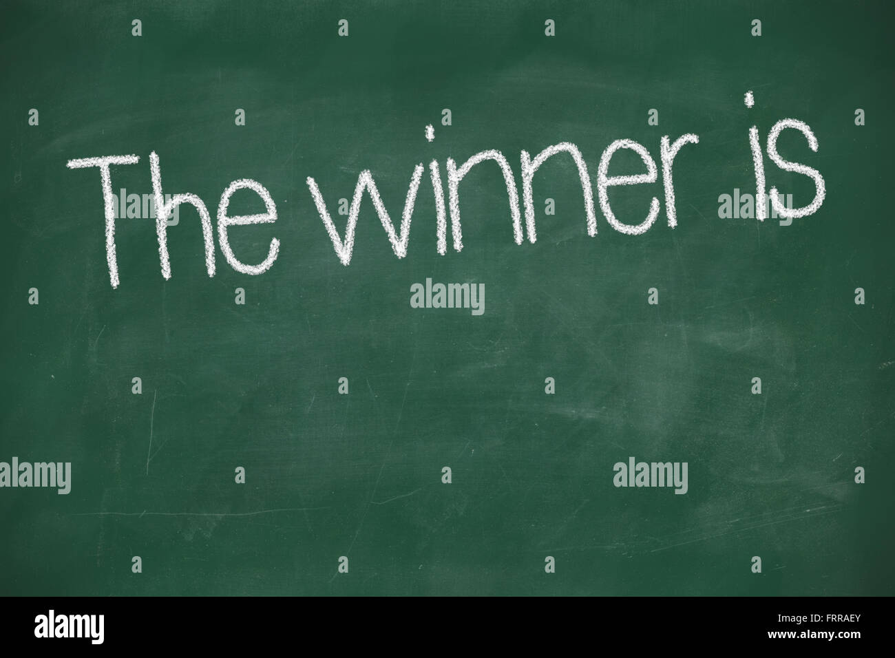 The Winner is Chalk Text on Blackboard Stock Photo - Alamy