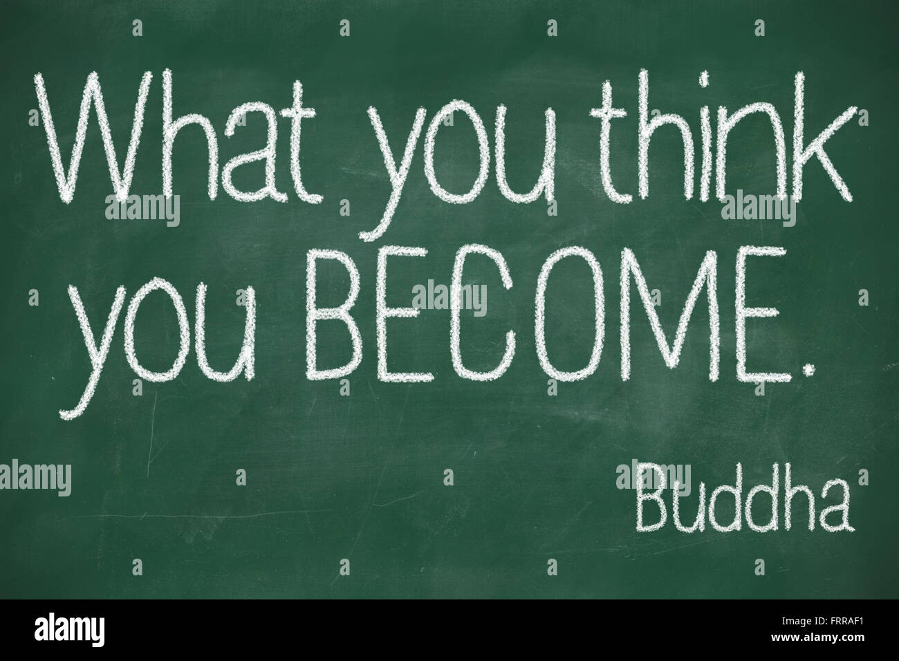 famous Buddha quote "What you think you become" handwritten on ...