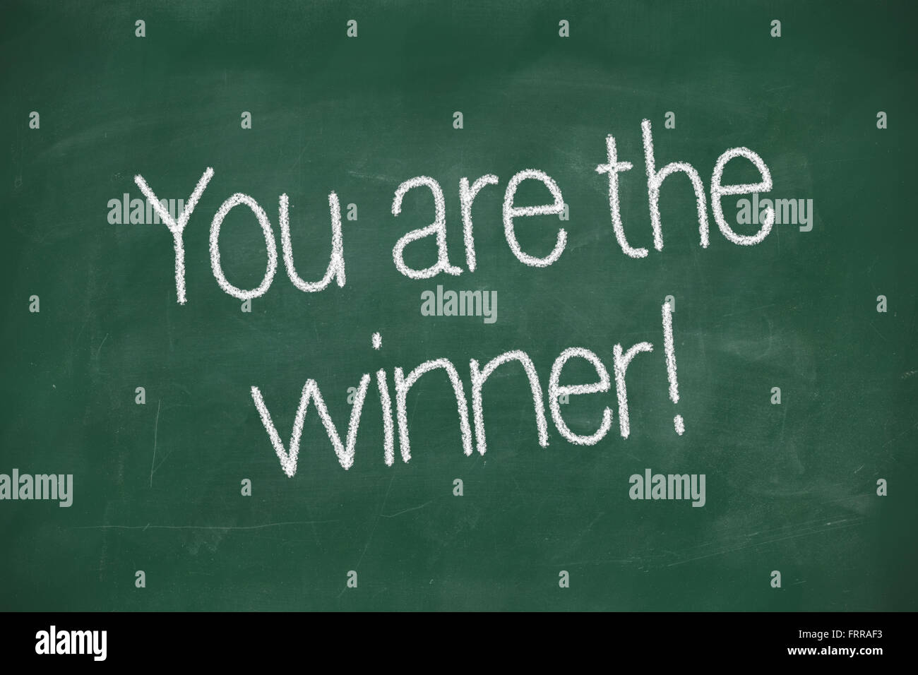 You are the winner written on the blackboard Stock Photo - Alamy