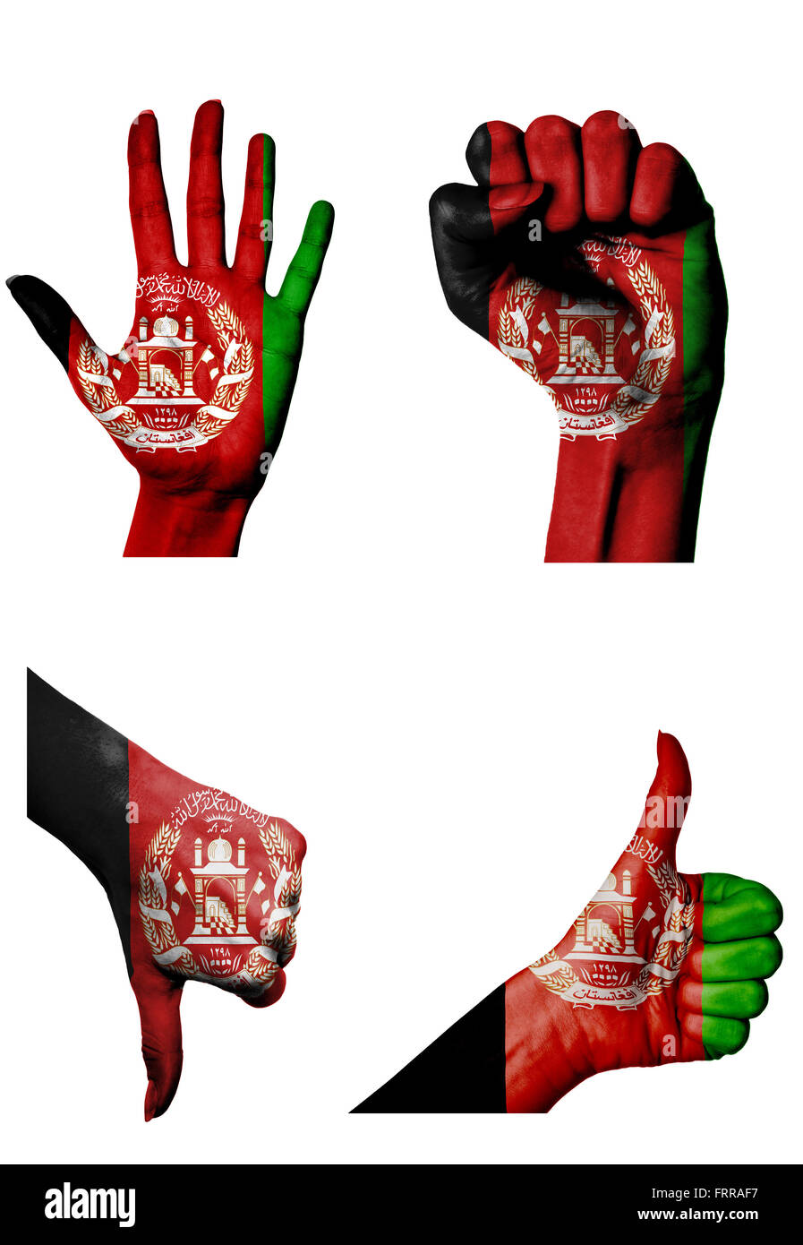 hands with multiple gestures (open palm, closed fist, thumbs up and ...