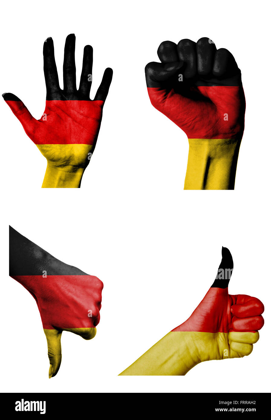 hands with multiple gestures (open palm, closed fist, thumbs up and ...