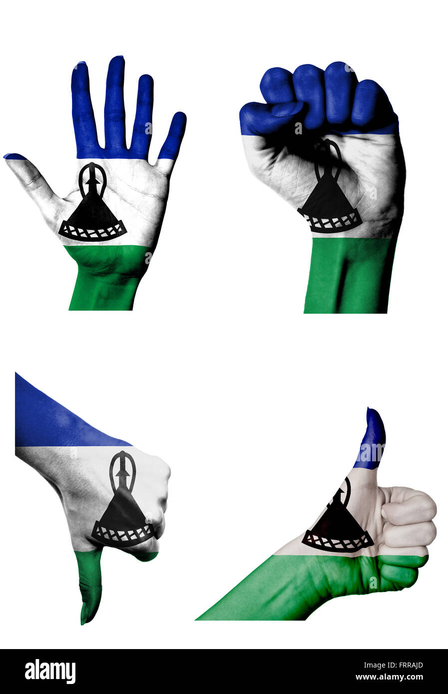 hands with multiple gestures (open palm, closed fist, thumbs up and ...