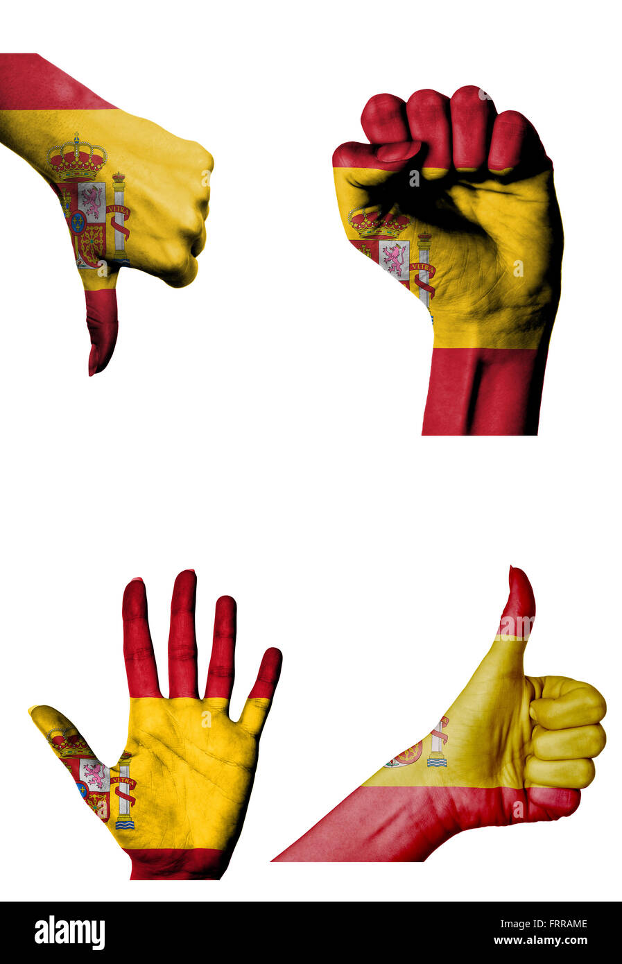 hands with multiple gestures (open palm, closed fist, thumbs up and ...
