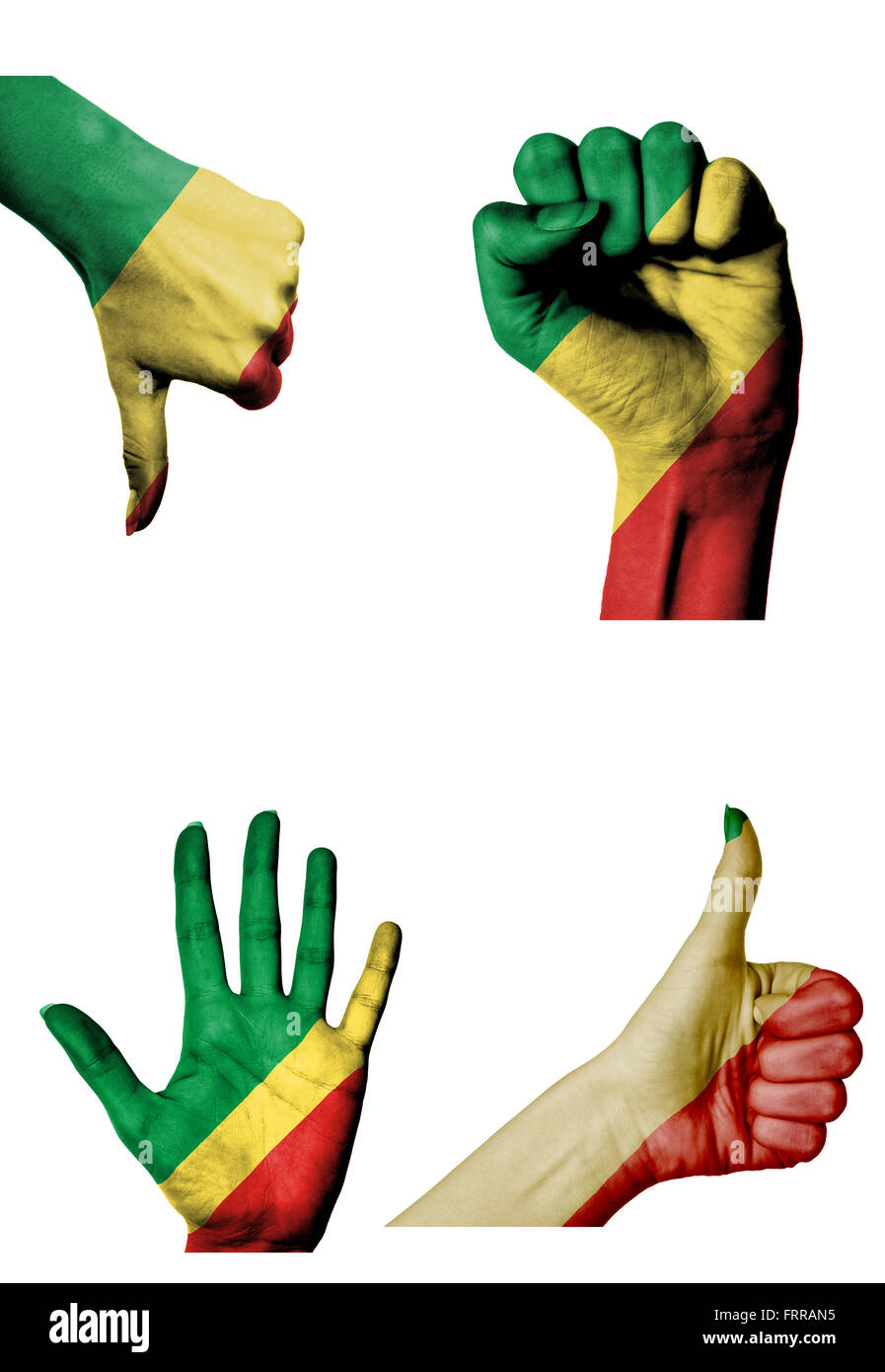 hands with multiple gestures (open palm, closed fist, thumbs up and ...