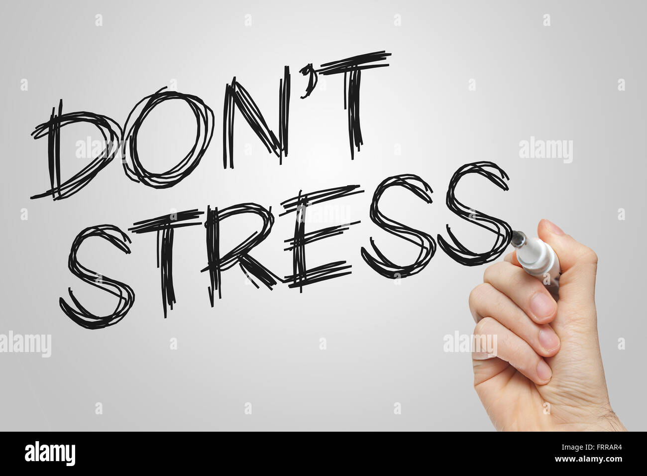 Don't stress handwritten on a whiteboard Stock Photo - Alamy