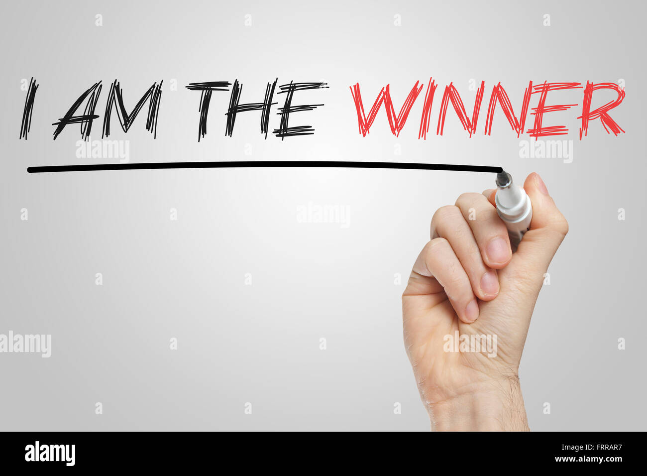 I am the winner written on a white board Stock Photo - Alamy