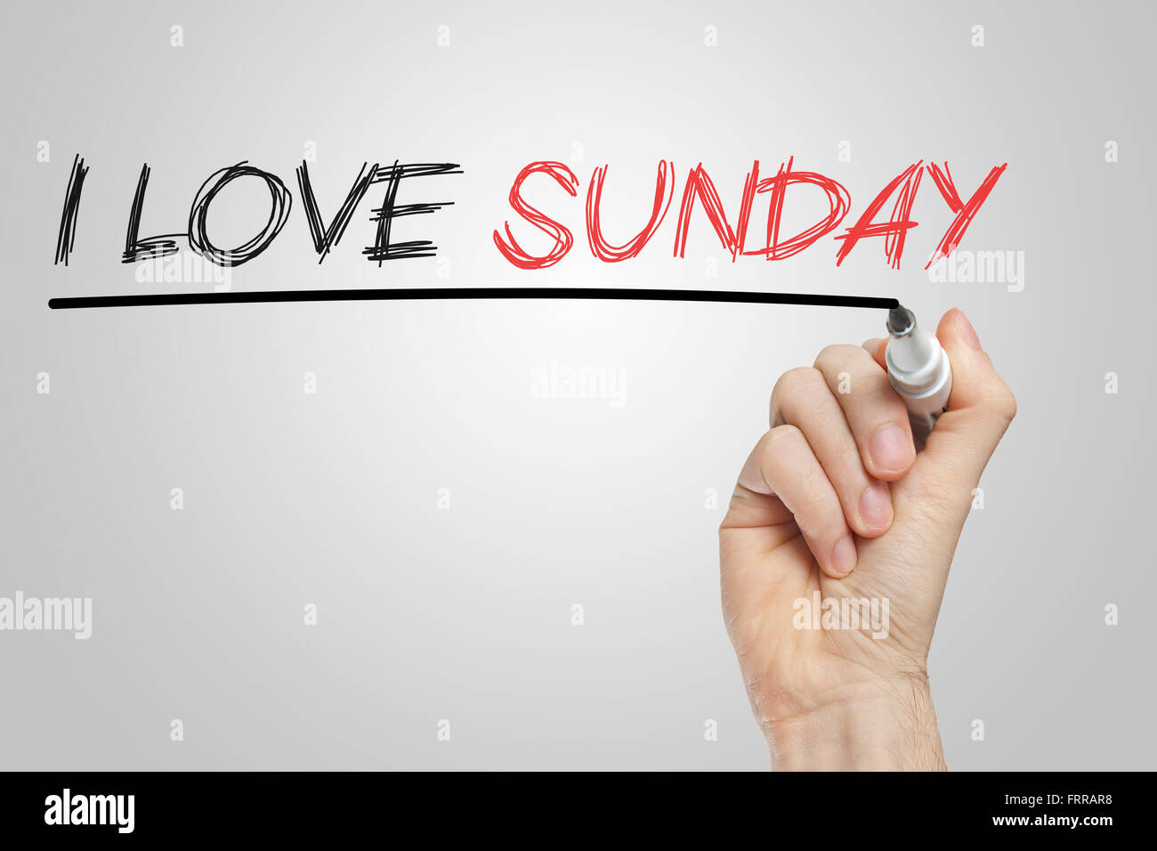 I love Sunday written on a white board Stock Photo - Alamy