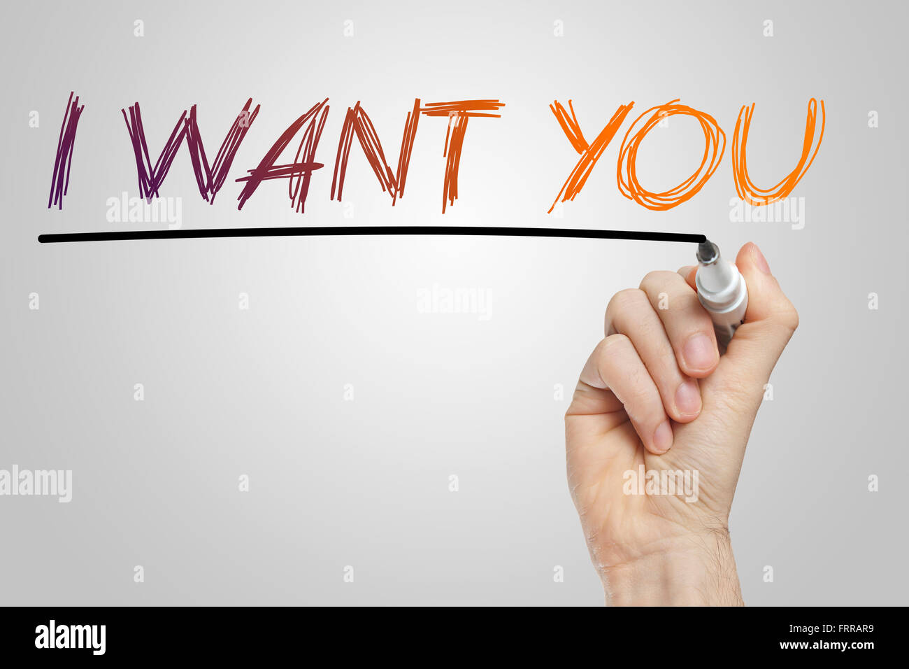I want you written on a white board Stock Photo - Alamy