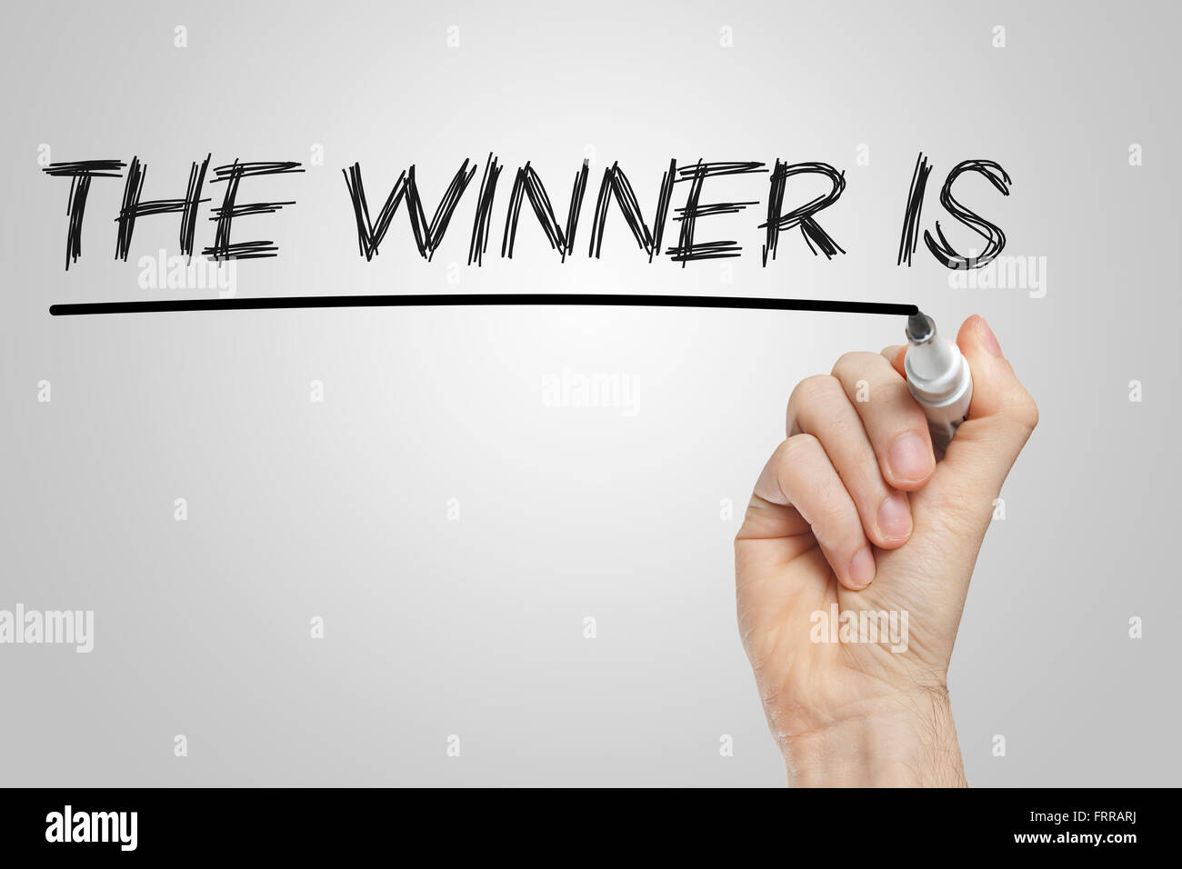 The winner is written on a white board Stock Photo - Alamy