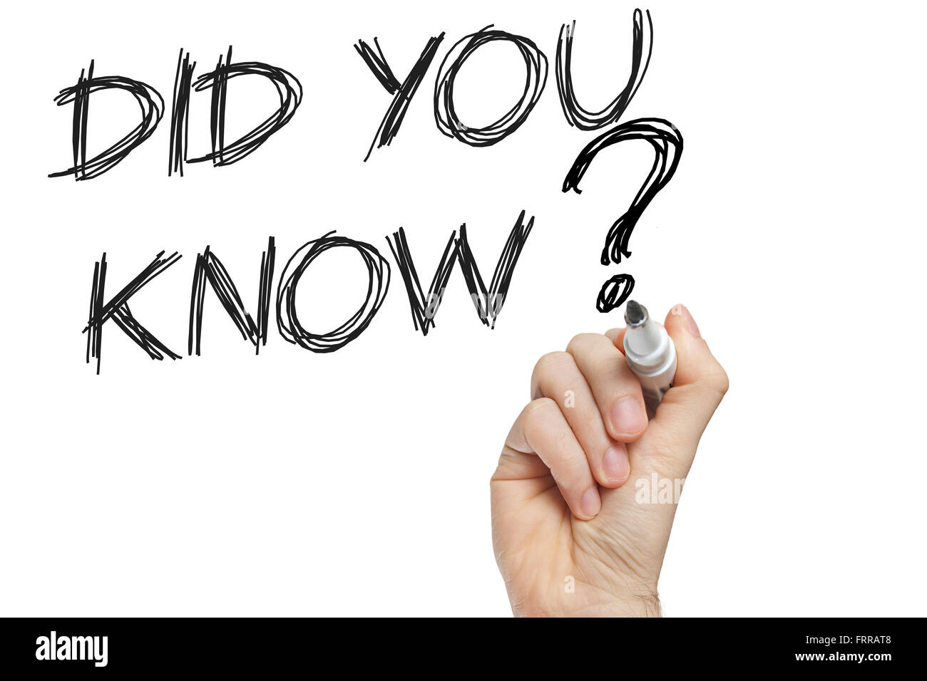 Hand writing did you know on a white board - education concept Stock ...