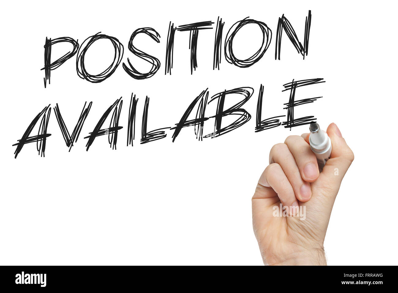Hand writing position available on a white board - new job concept ...