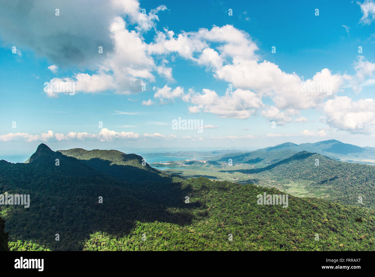 View of the island from Mat Cincang mountain on Langkawi, Malaysia ...