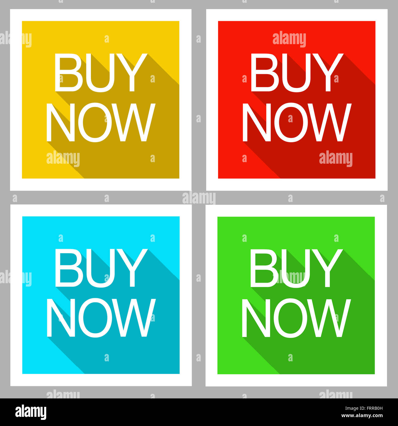 Buy now flat modern icons in multiple colors Stock Photo - Alamy