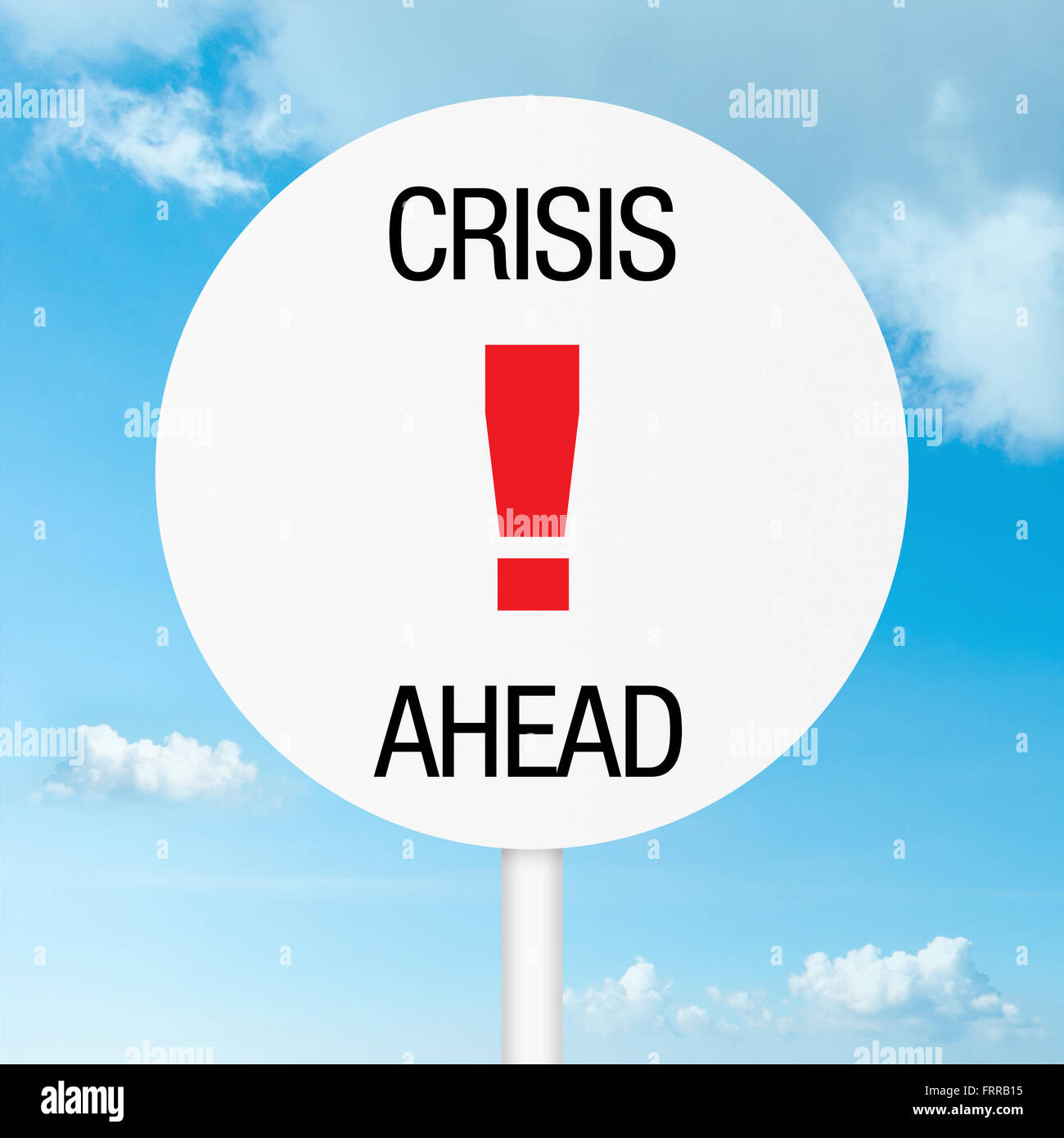 Crisis ahead road sign with sky as background Stock Photo - Alamy