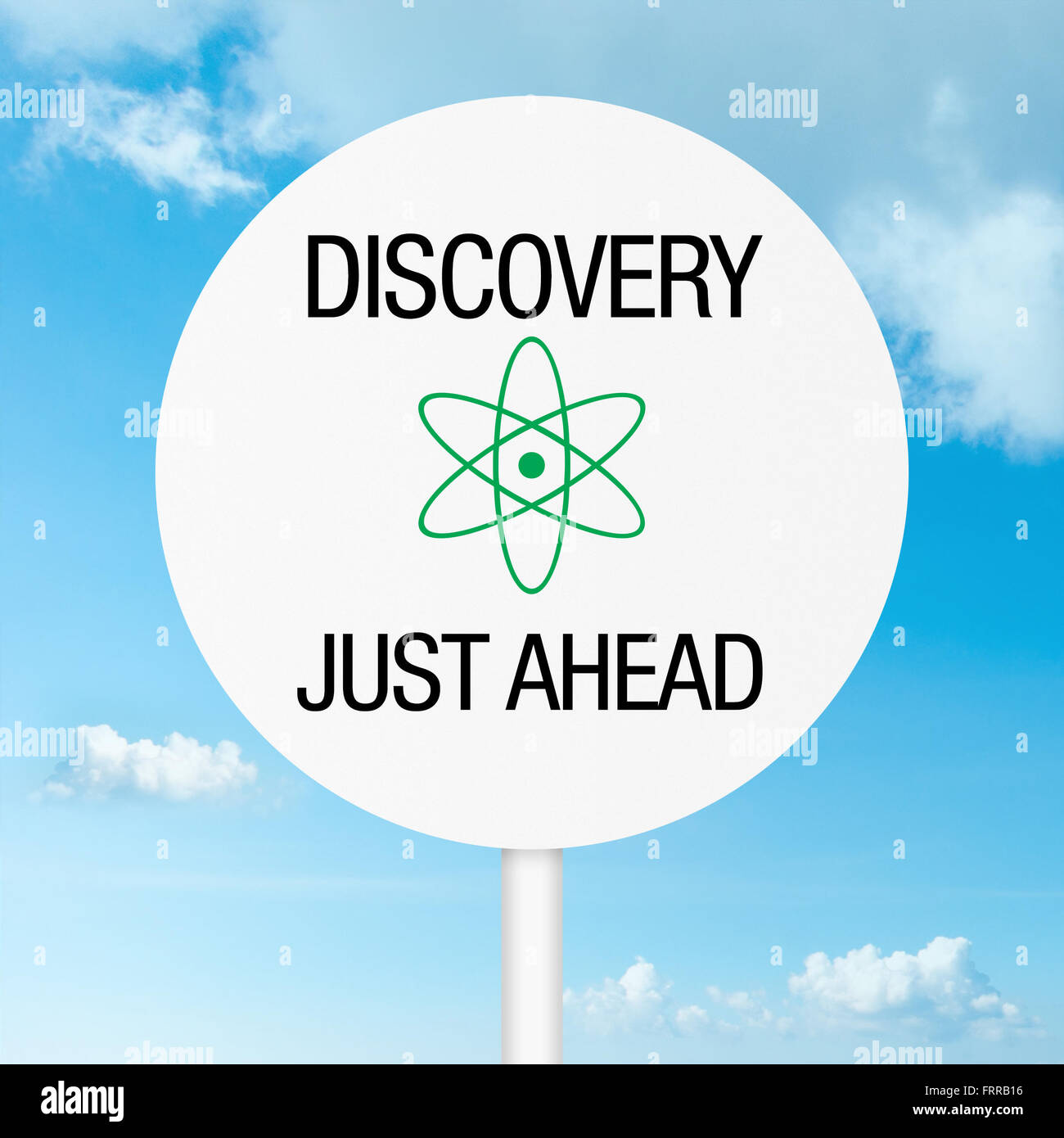 Discovery just ahead road sign with sky as background Stock Photo - Alamy