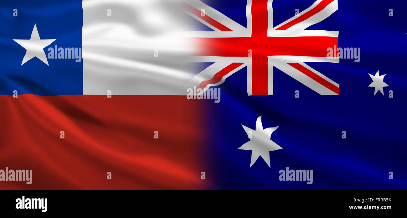 Chile vs Australia flags concept for soccer (football) matches Stock ...