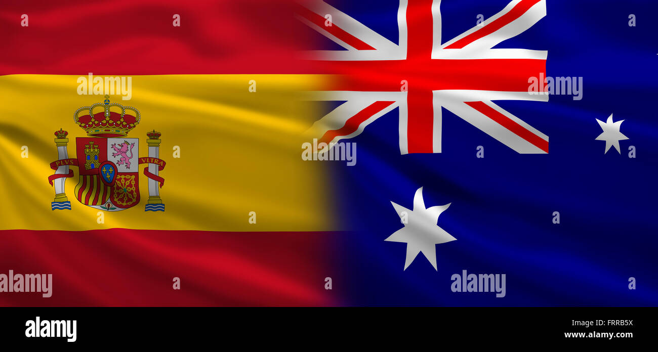 Spain vs Australia flags concept for soccer (football) matches Stock ...