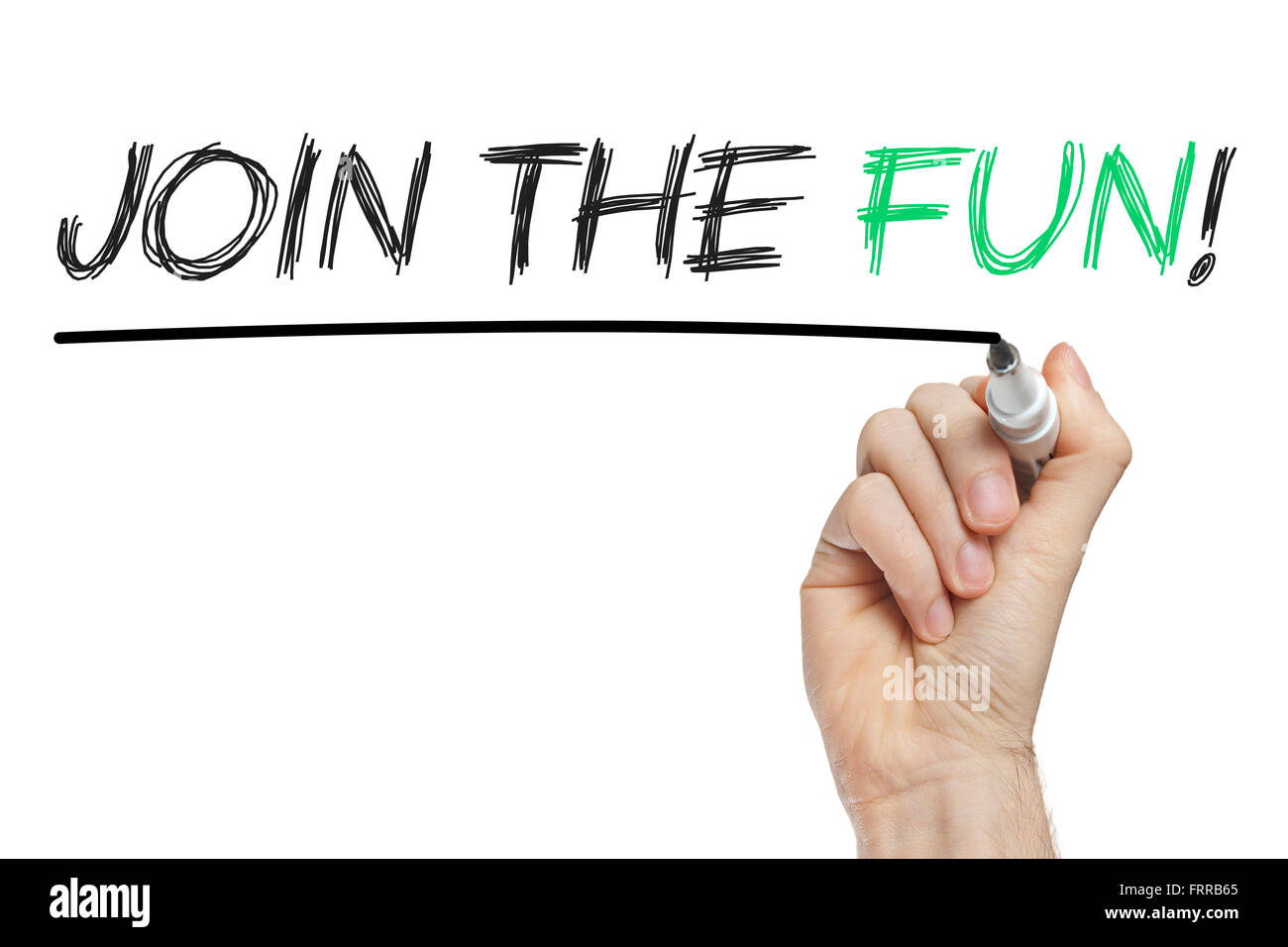 Join the fun handwritten with a marker on a whiteboard Stock Photo - Alamy