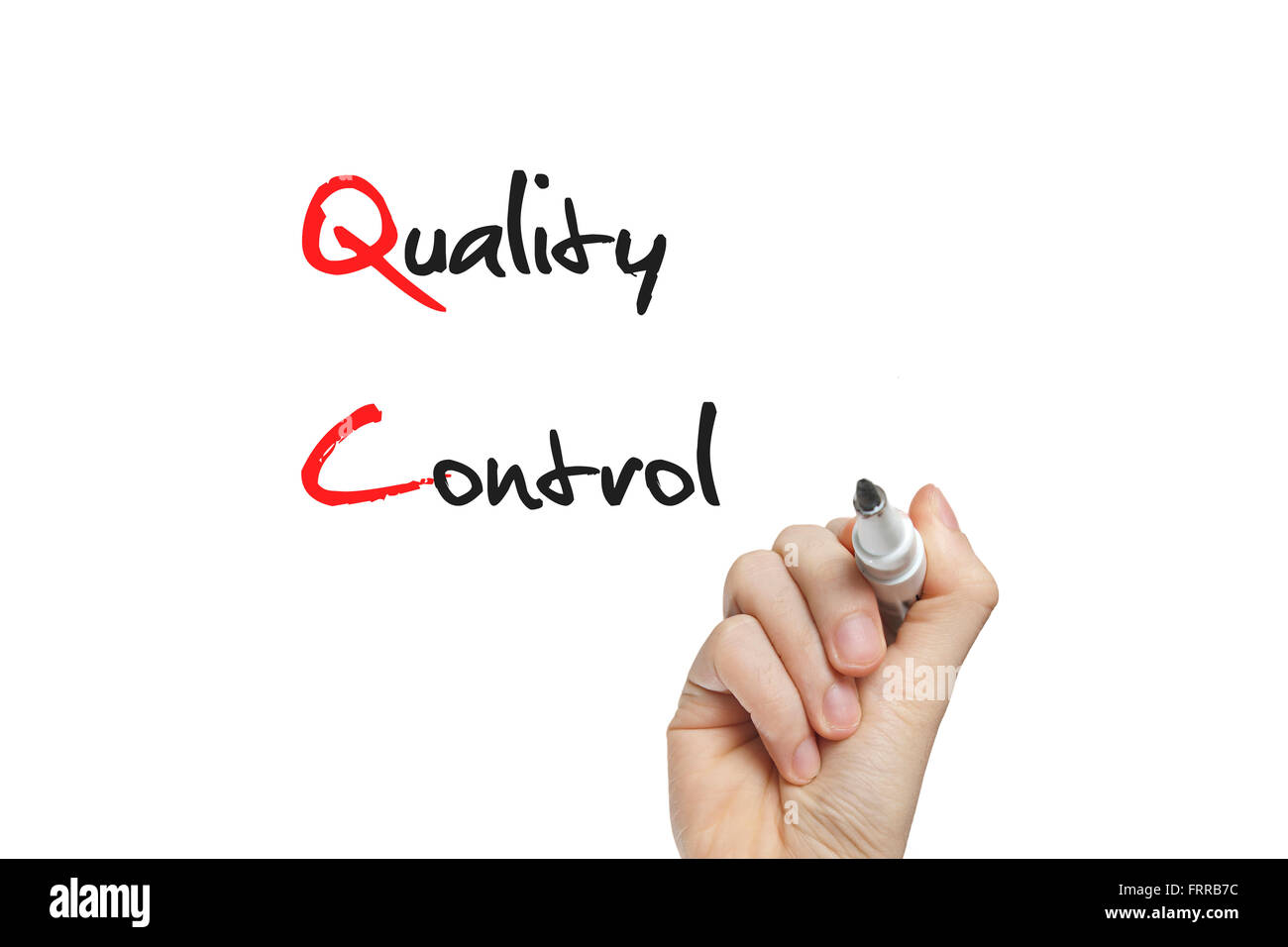 Hand writing quality control on a white board Stock Photo - Alamy