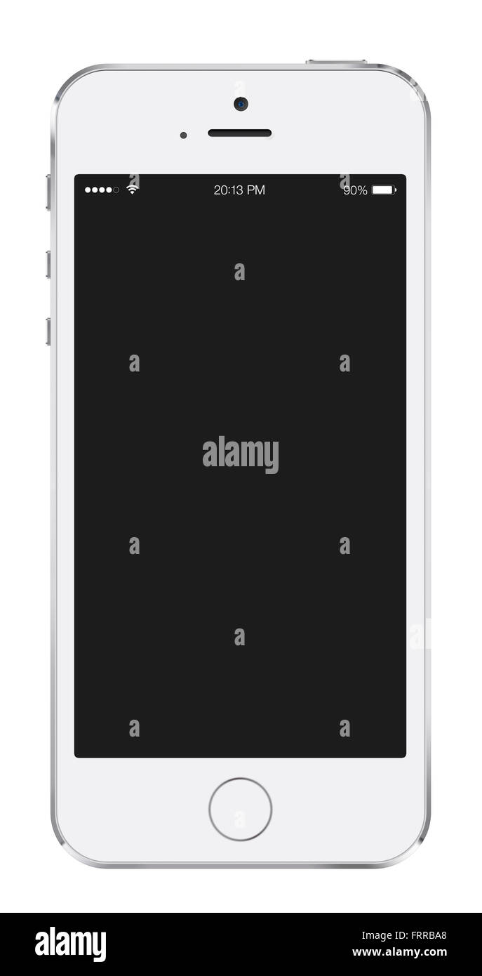 New realistic white mobile phone smartphone mockup with blank screen ...