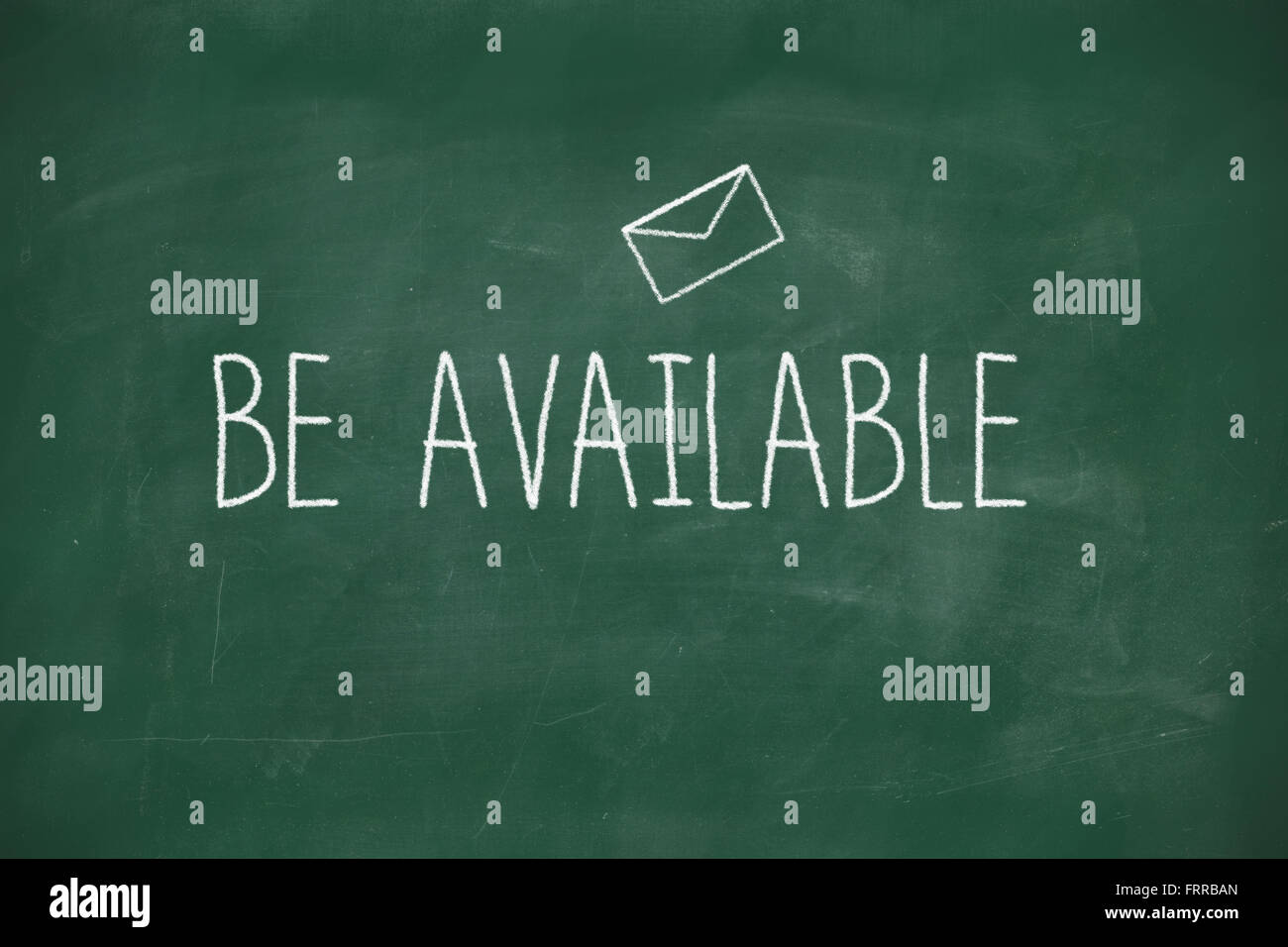 Be available handwritten on school blackboard Stock Photo - Alamy