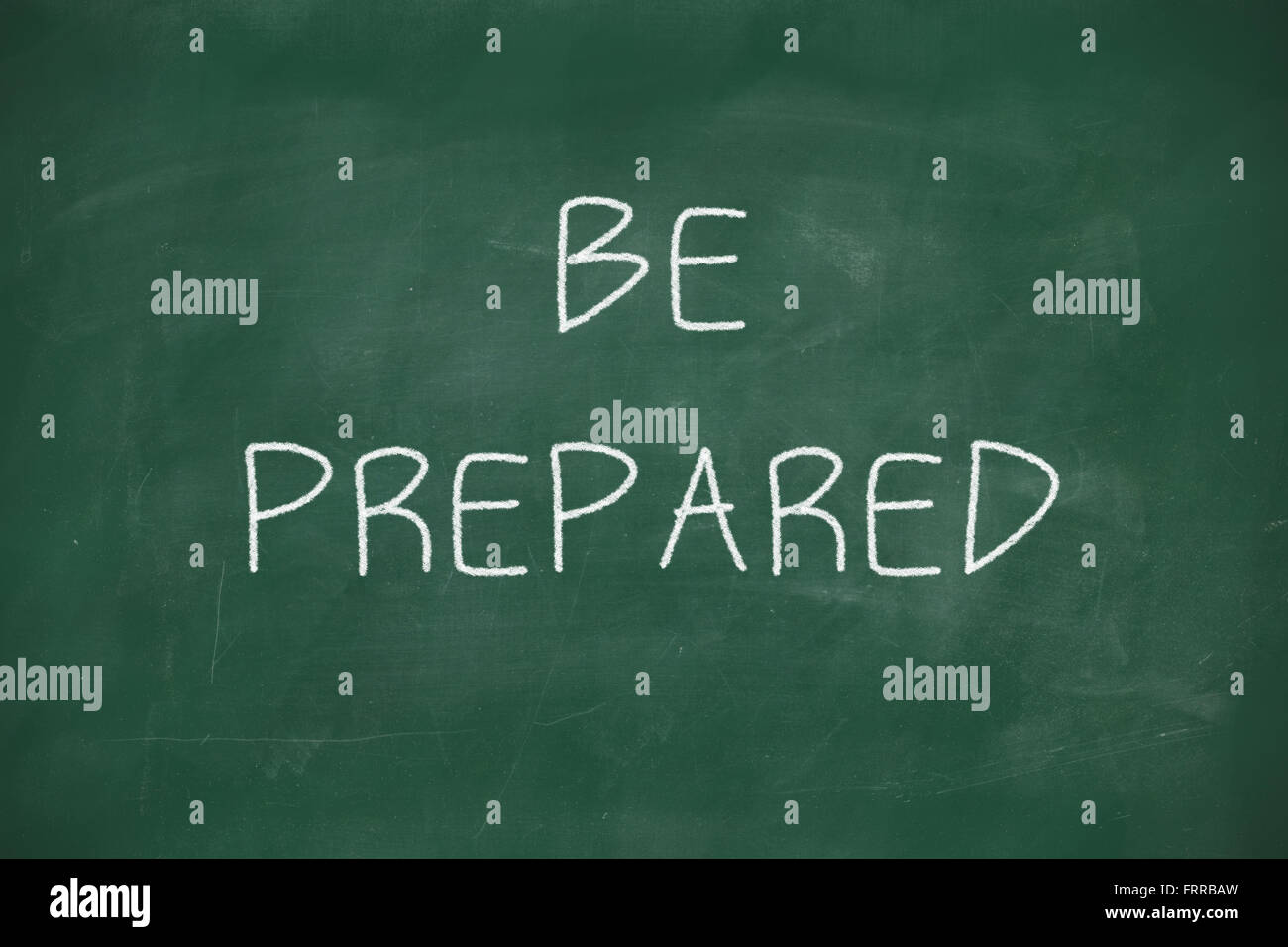 Be prepared handwritten on school blackboard Stock Photo - Alamy