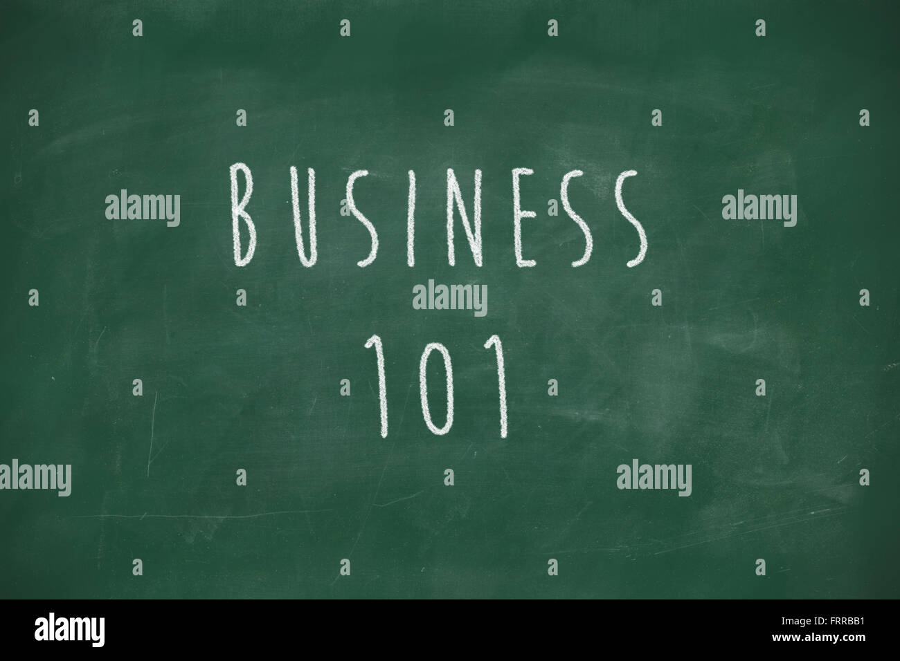 Business 101 handwritten on school blackboard Stock Photo - Alamy