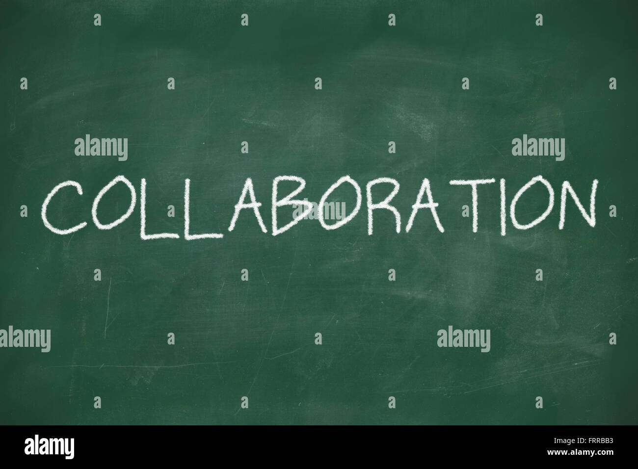 Collaboration handwritten on school blackboard Stock Photo - Alamy