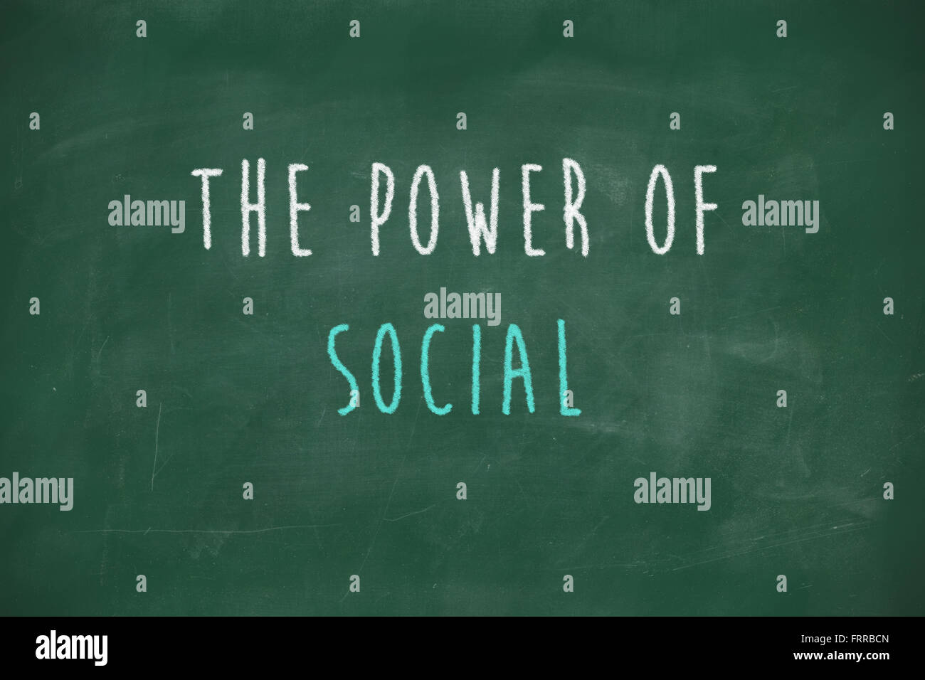 Power of social handwritten on school blackboard Stock Photo - Alamy