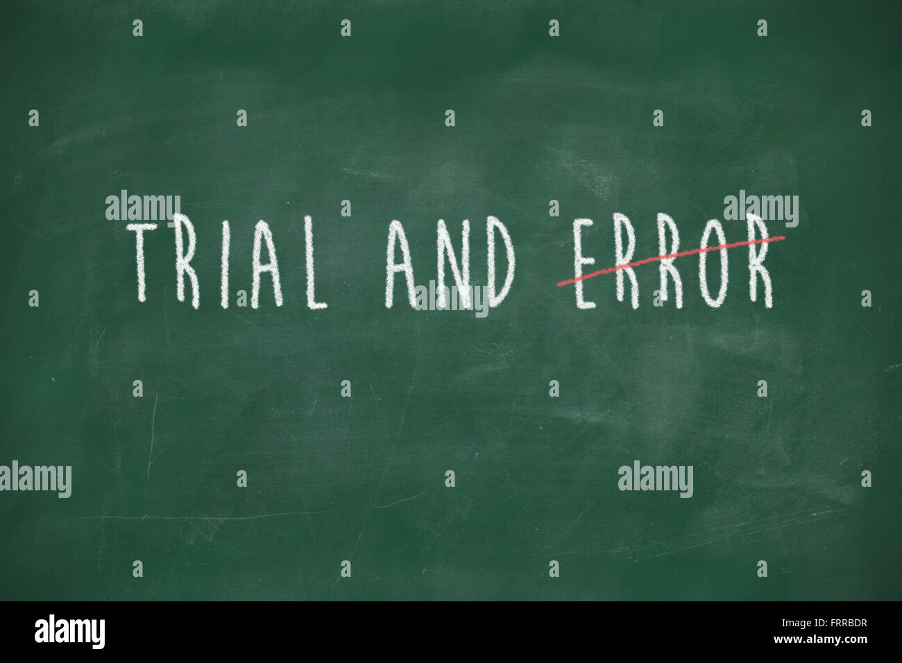 Trial and error handwritten on school blackboard Stock Photo - Alamy