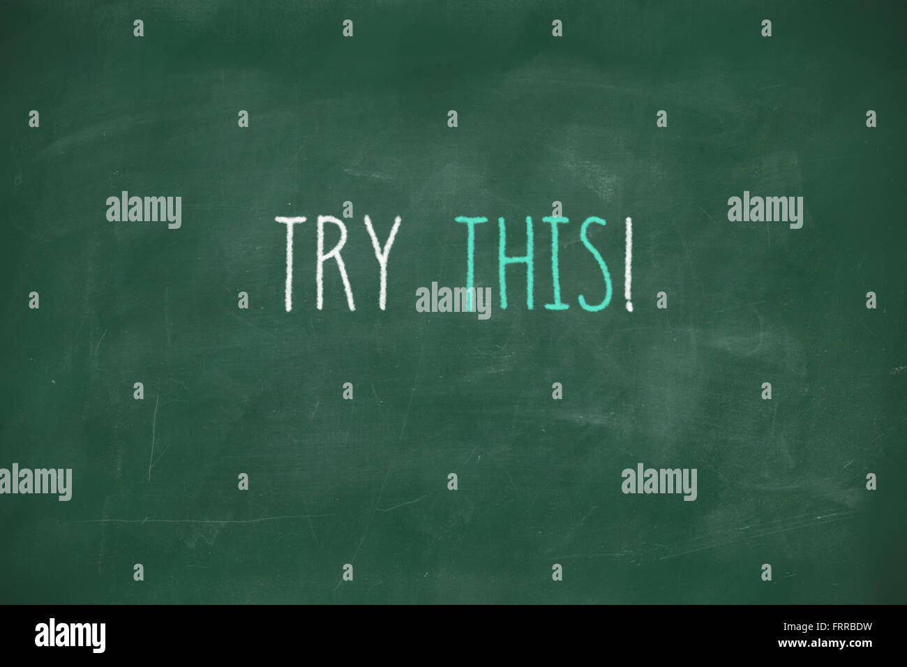 Try this handwritten on school blackboard Stock Photo - Alamy