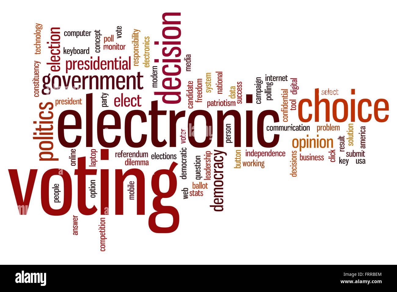 Electronic voting concept word cloud background Stock Photo - Alamy