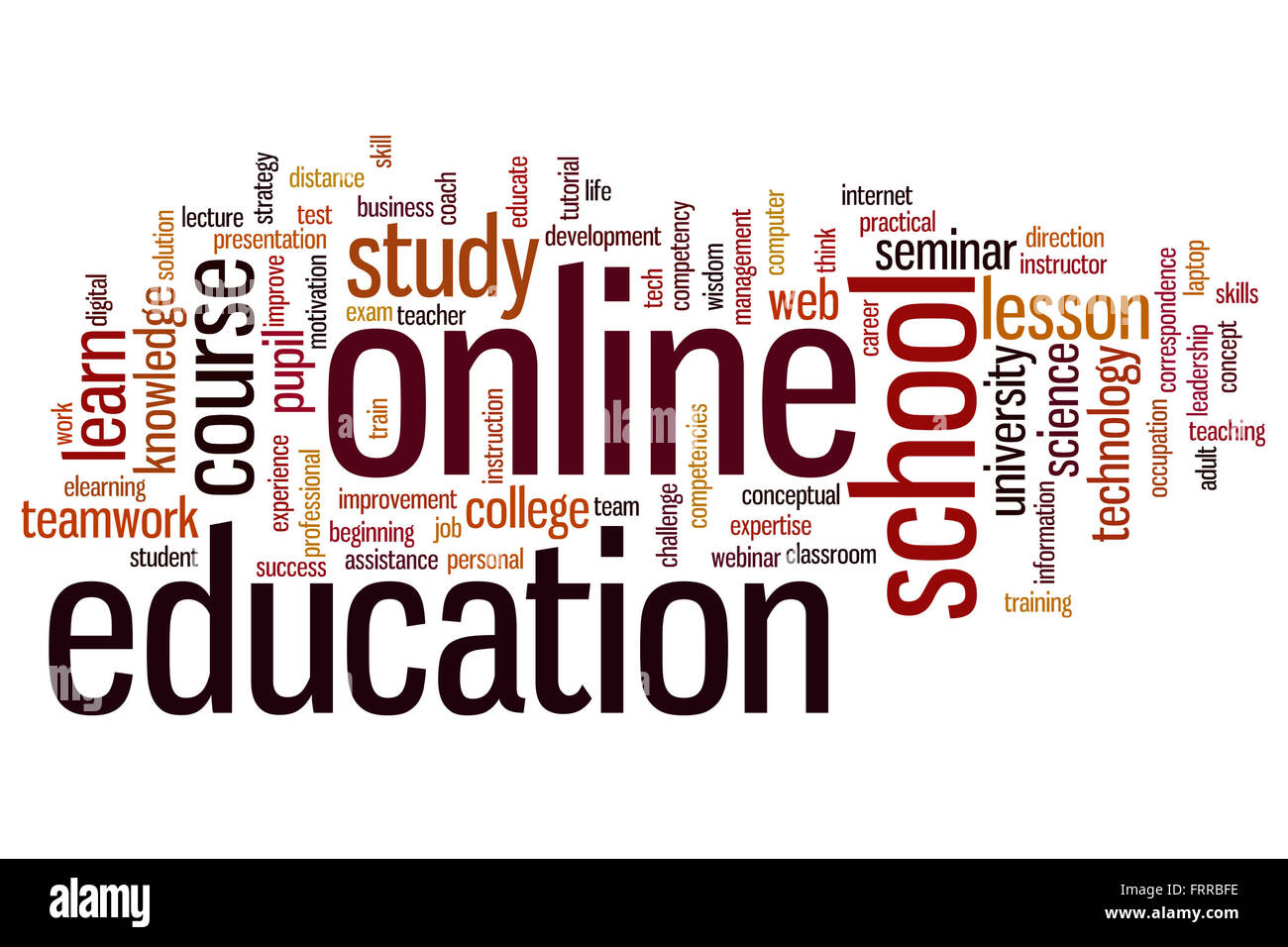 Online education concept word cloud background Stock Photo - Alamy