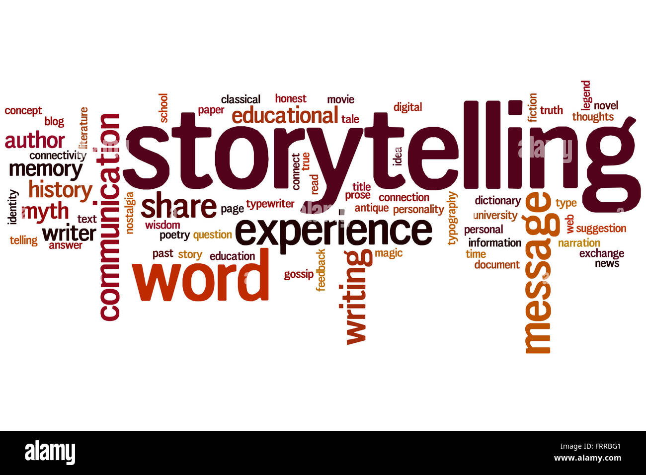 Storytelling concept word cloud background Stock Photo - Alamy