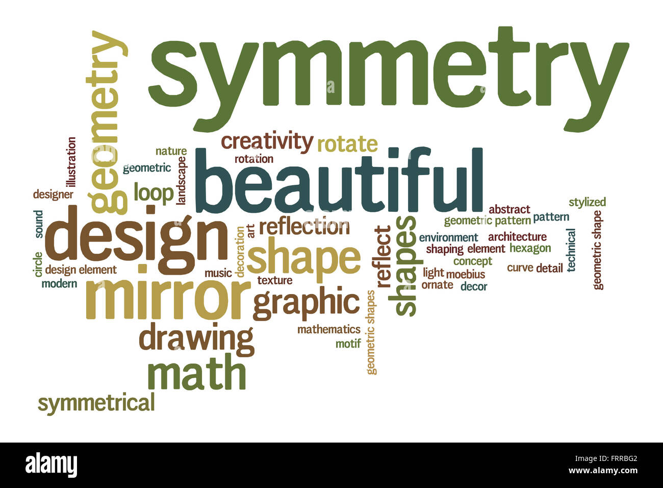 Beautiful symmetry concept word cloud background Stock Photo - Alamy