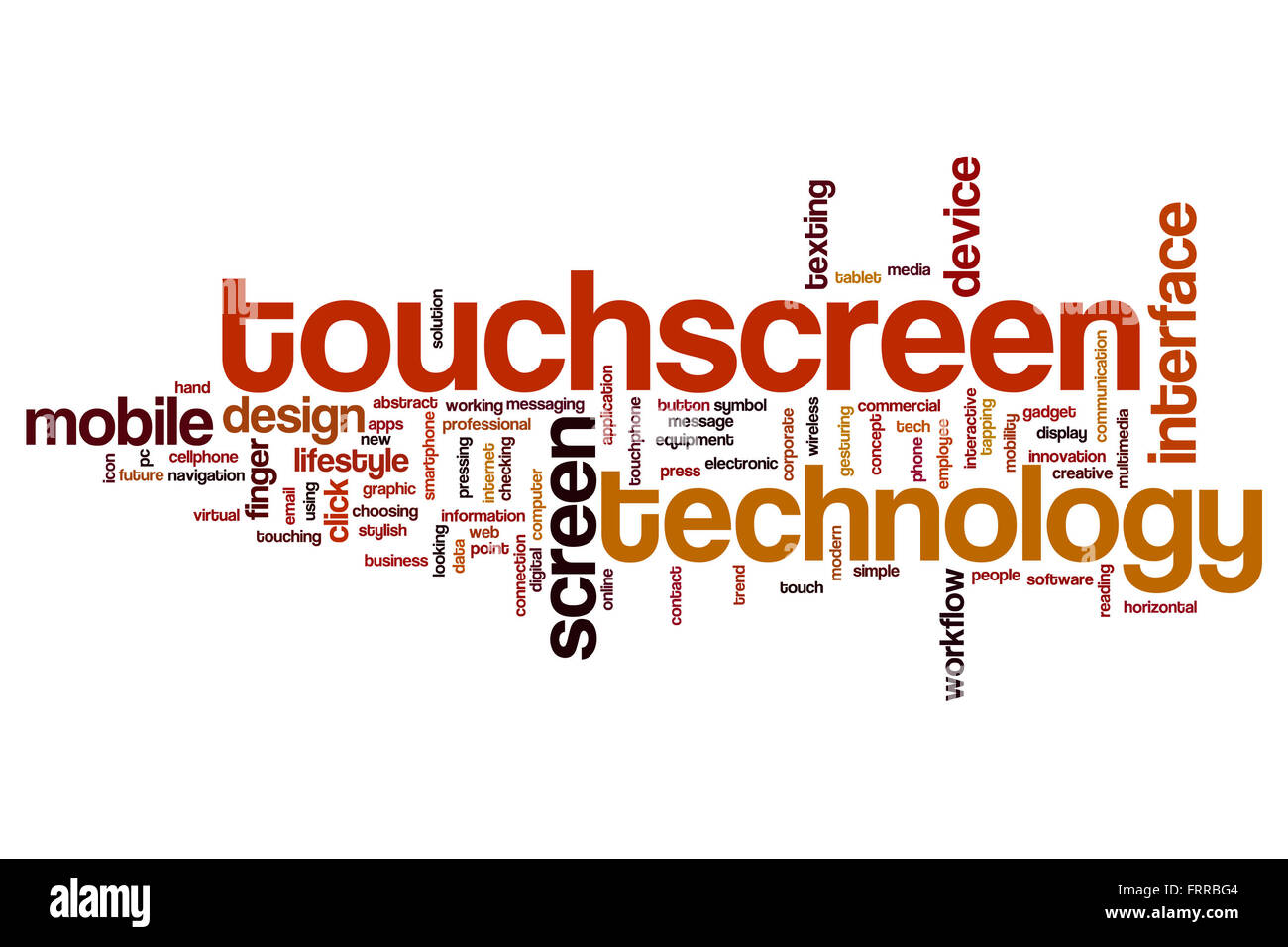 Touchscreen concept word cloud background Stock Photo - Alamy