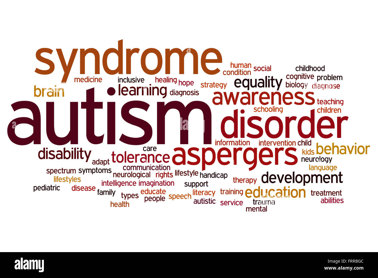 Autism concept word cloud background Stock Photo - Alamy
