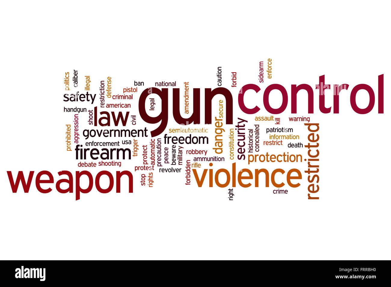 Gun control concept word cloud background Stock Photo - Alamy