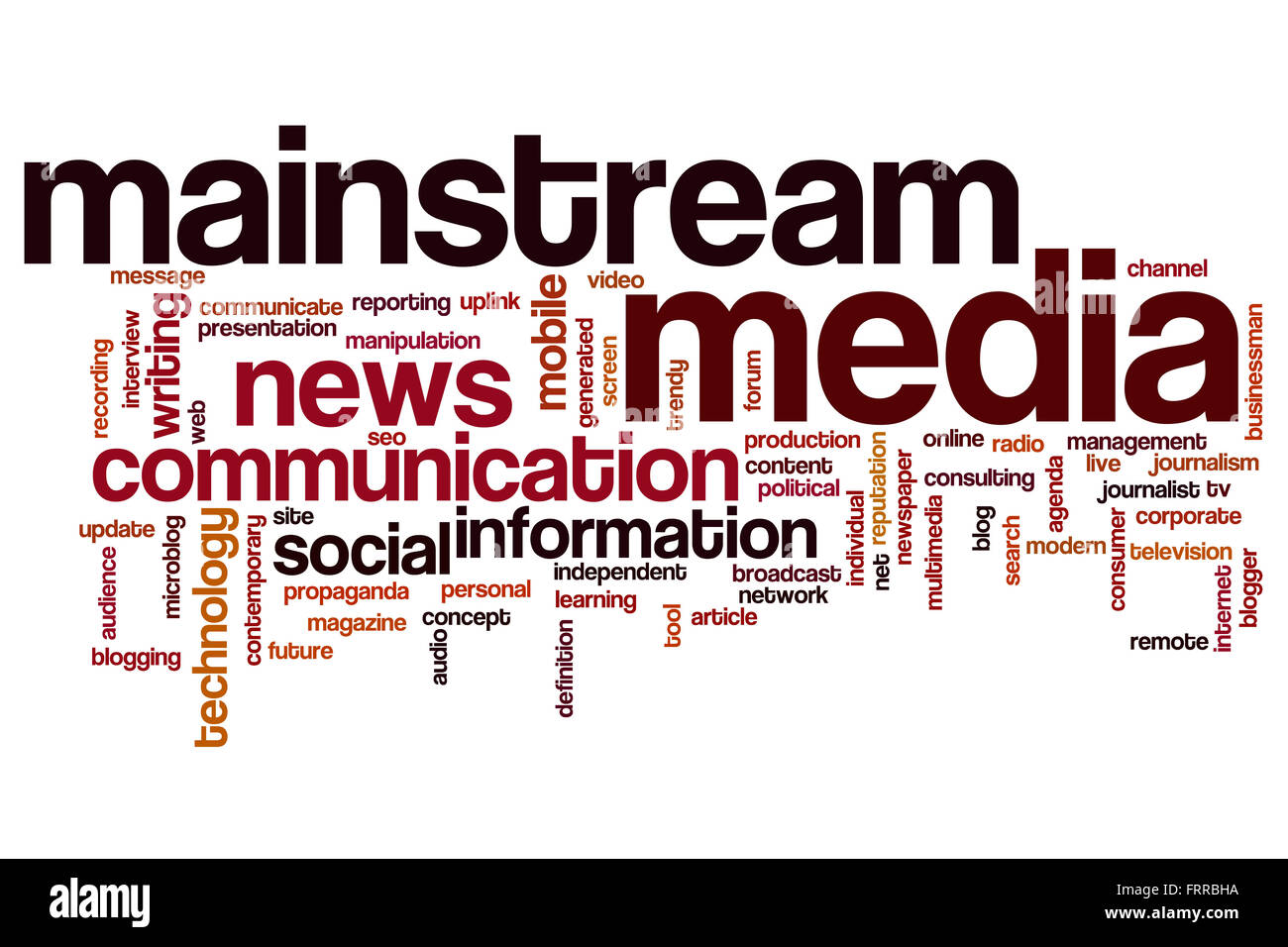 Mainstream media concept word cloud background Stock Photo - Alamy