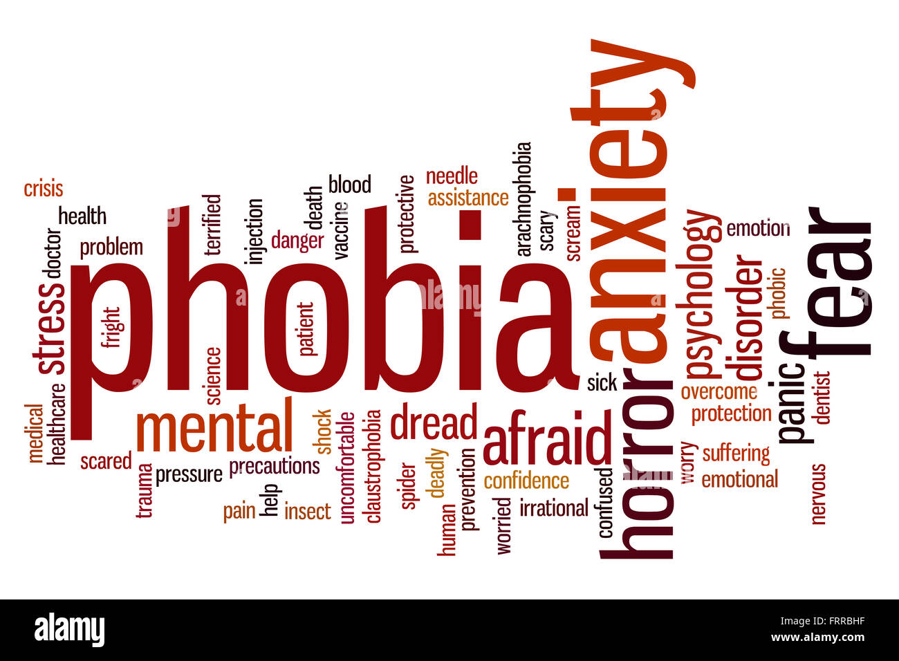 Phobia concept word cloud background Stock Photo - Alamy