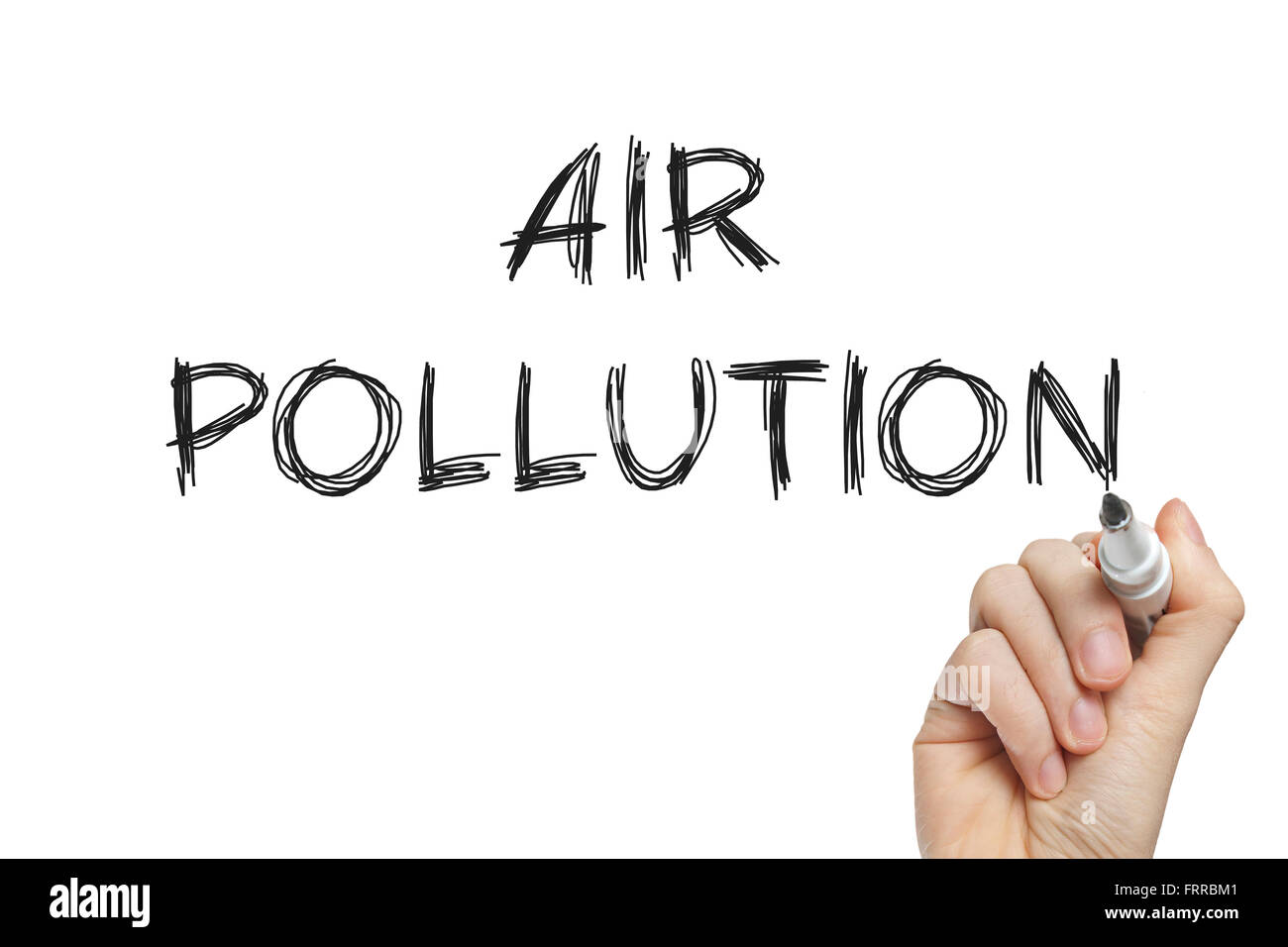 Hand writing air pollution on a white board Stock Photo - Alamy